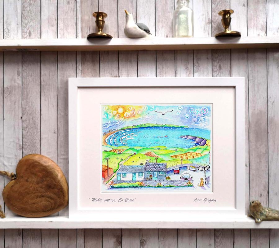 Moher Cottage, coffee with a view - Limited edition Print from €25